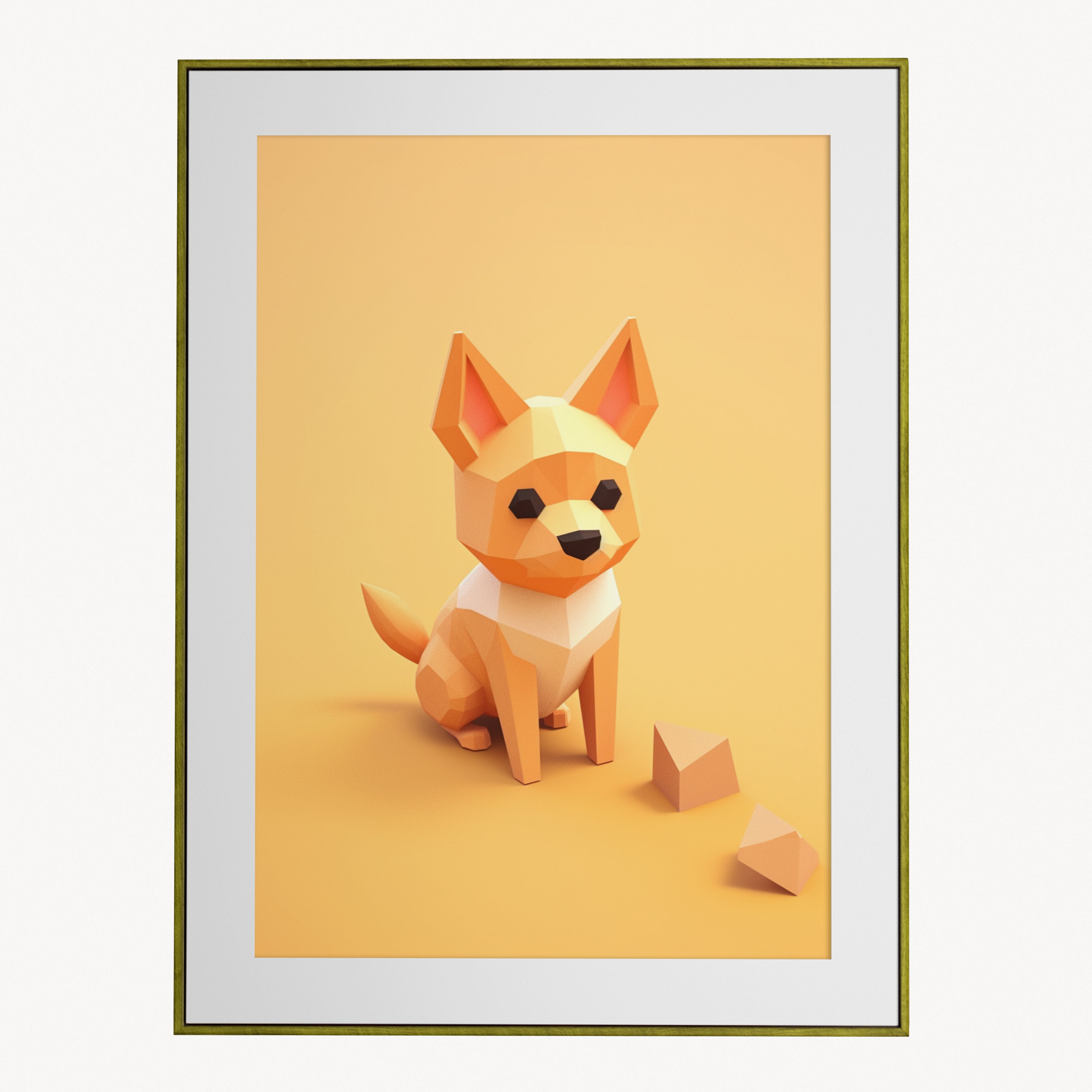 Simple Isometric Dog With a Toy Digital Download Printable Art - Etsy
