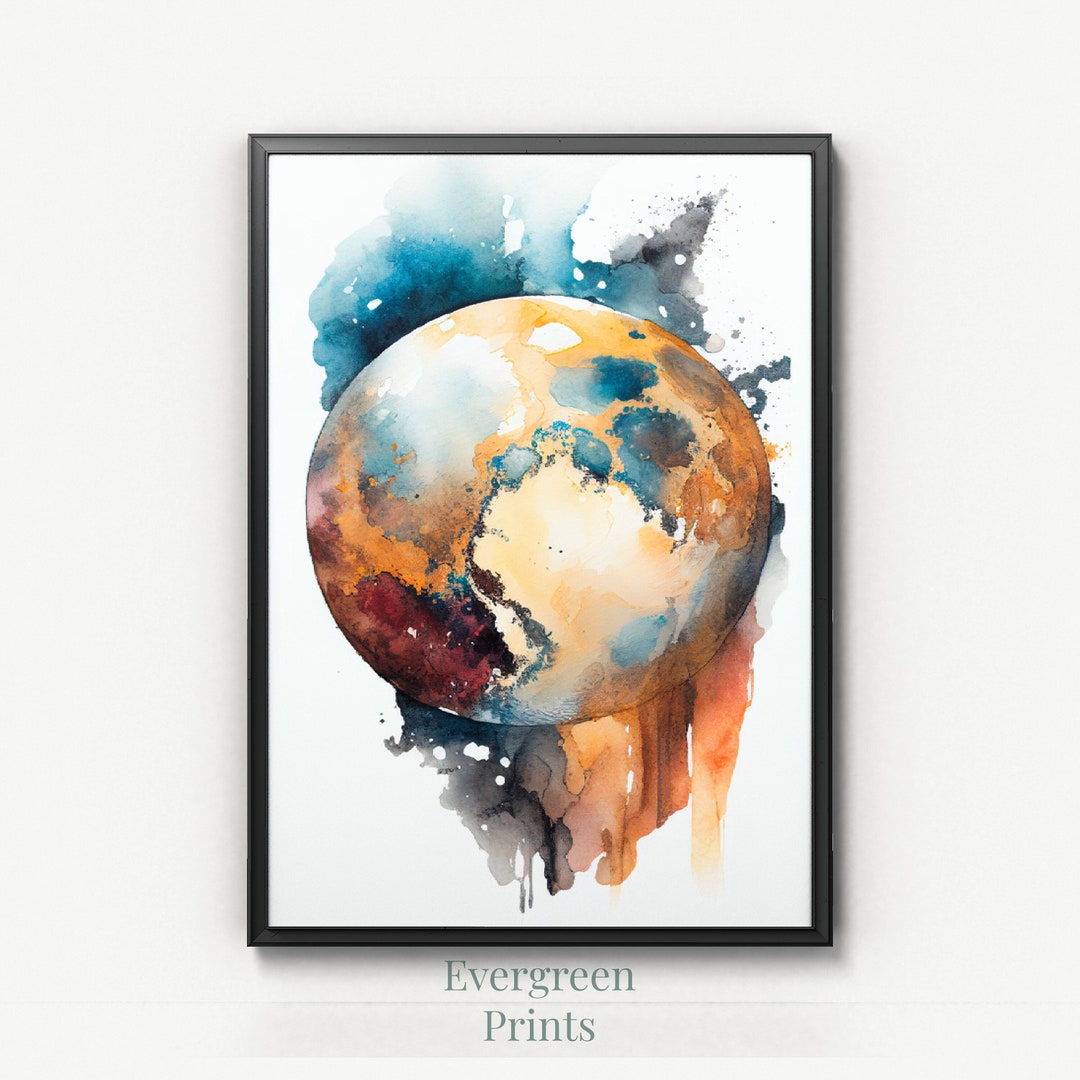Watercolor Pluto - Digital Download Printable Art - Etsy