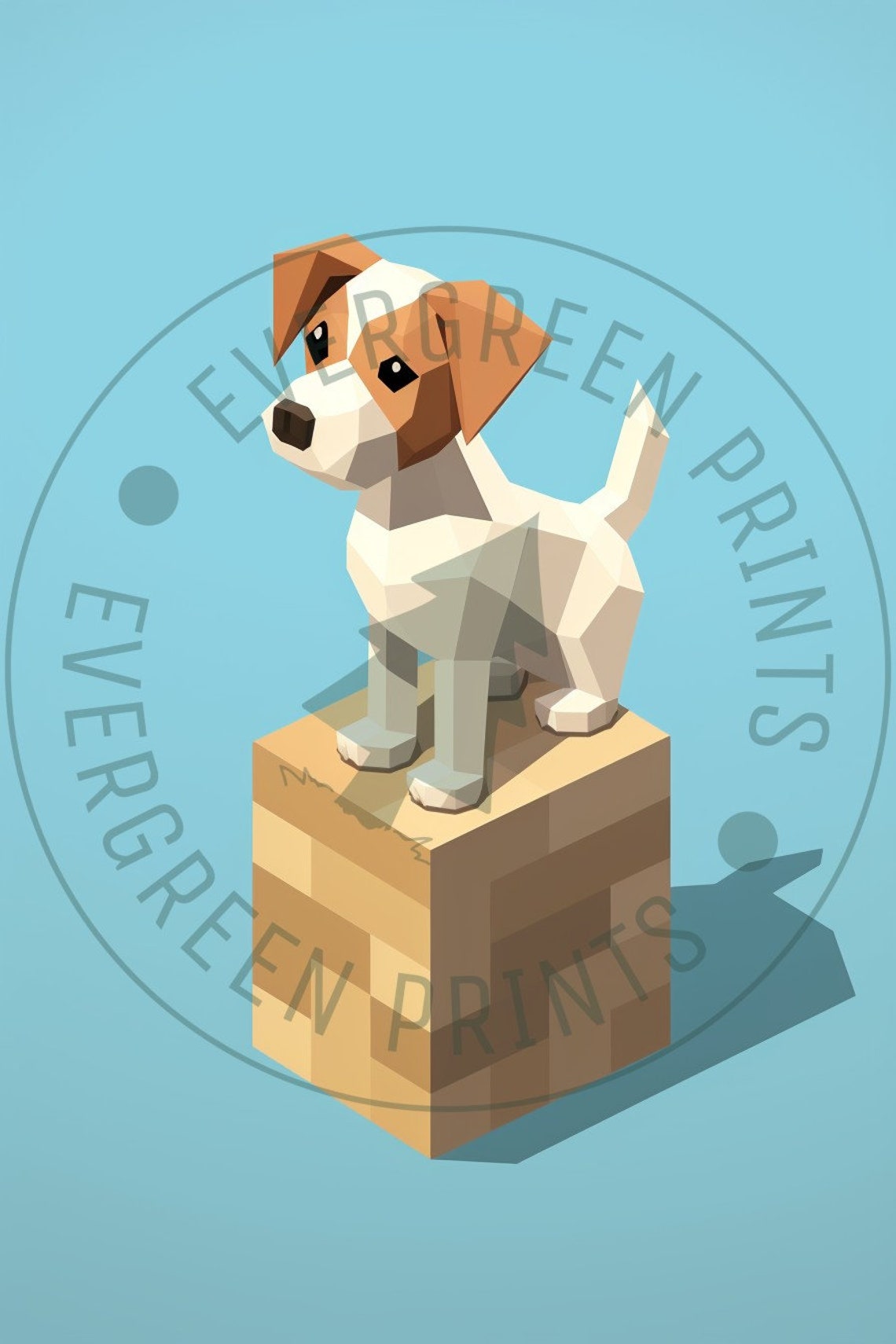 Simple Isometric Dog - Digital Download Printable Art - Etsy