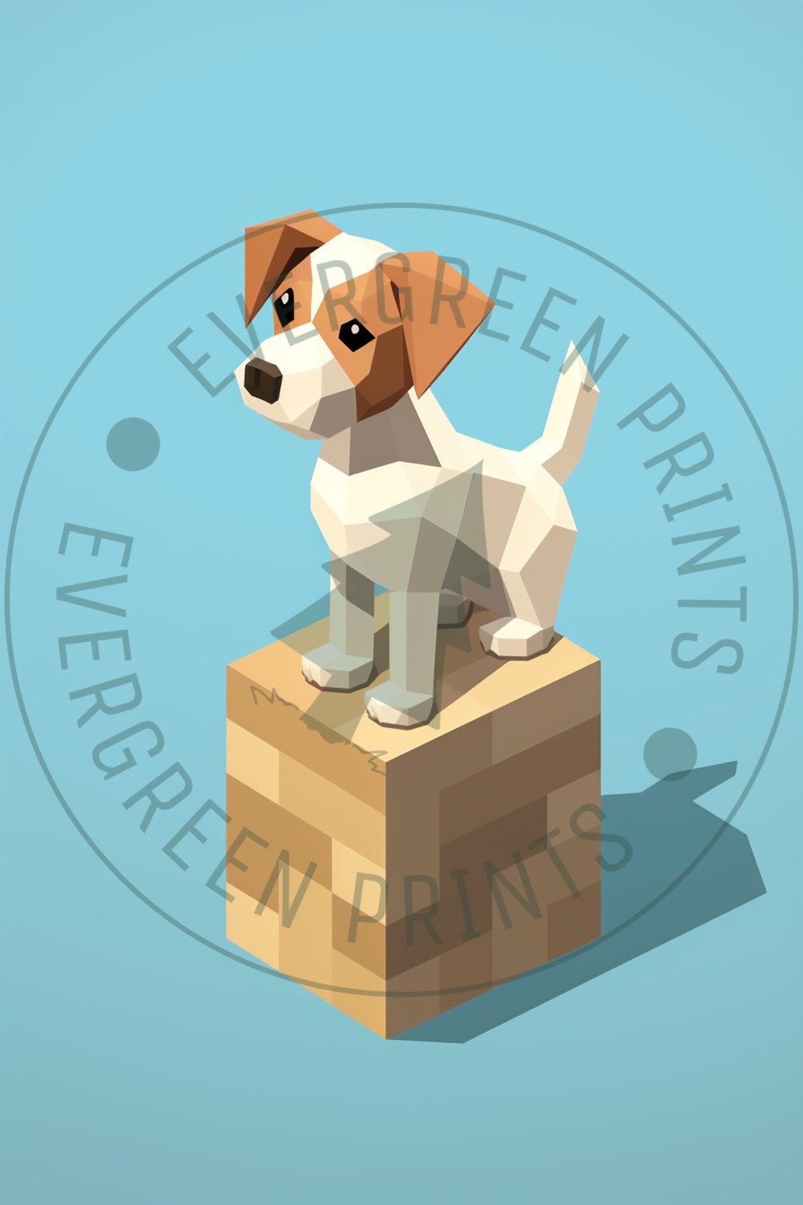 Simple Isometric Dog - Digital Download Printable Art - Etsy