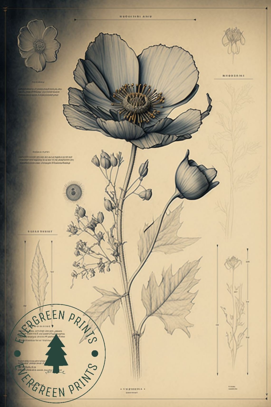 Diagram of a Flower Digital Download Printable Art - Etsy