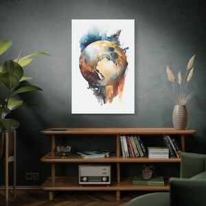 Stunning Dwarf Planet Pluto Painting - Watercolors - Matte Canvas ...