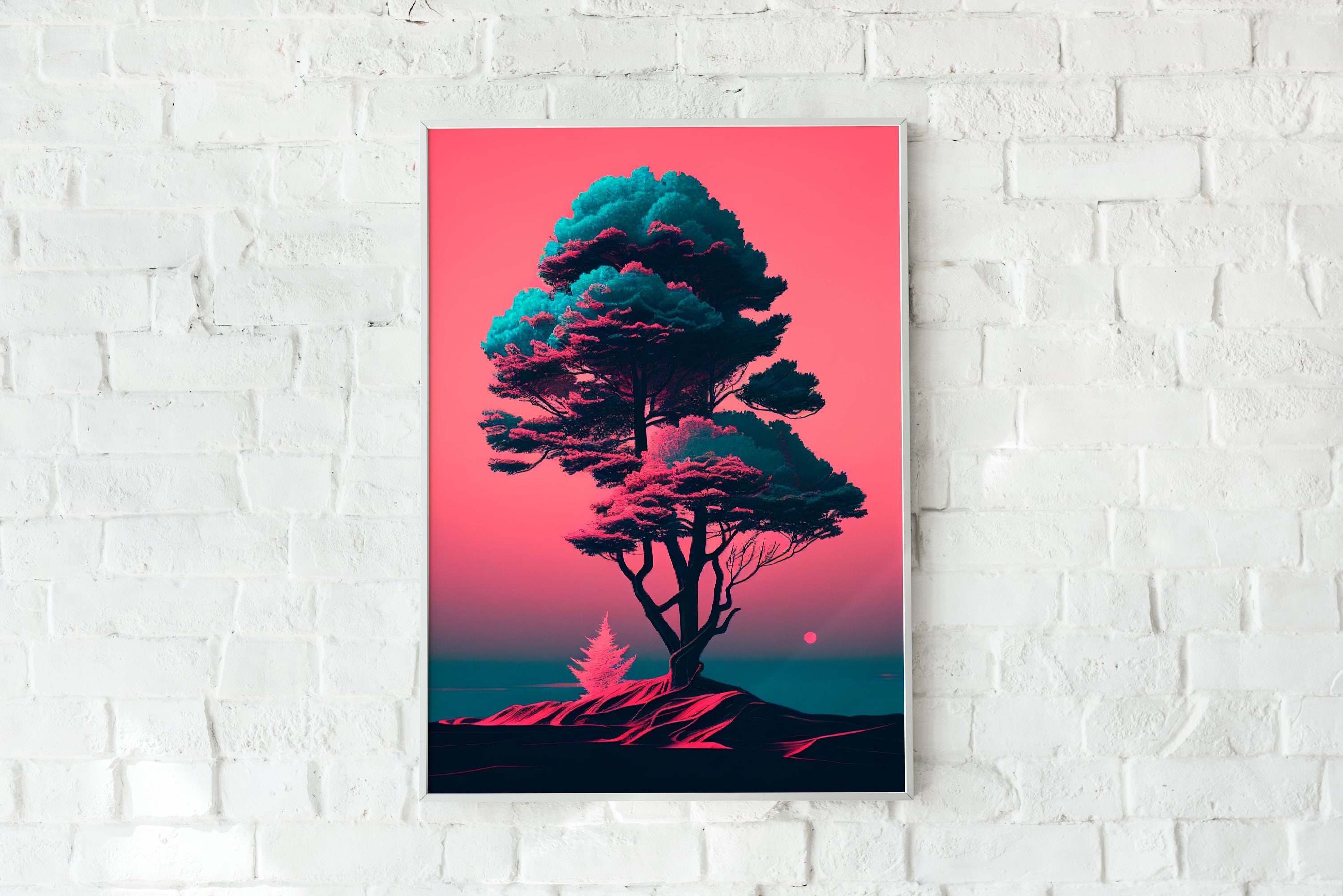 Vaporwave Tree Digital Download Printable - Etsy