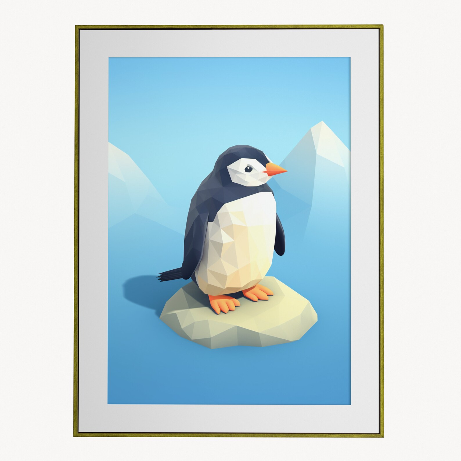 Simple Isometric Penguin - Digital Download Printable Art - Etsy