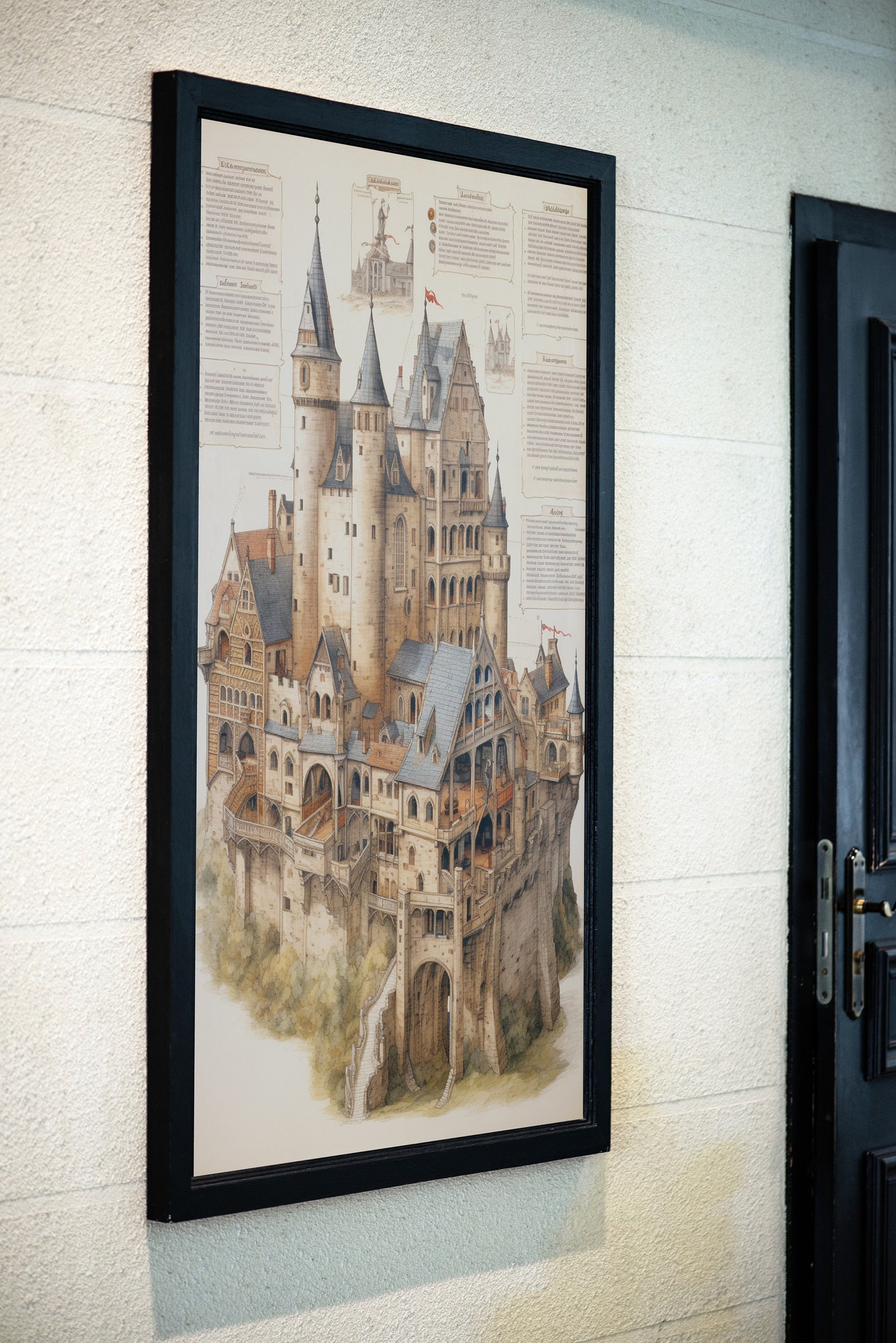 Medieval Castle Architectural Diagram - Digital Download Printable Art ...