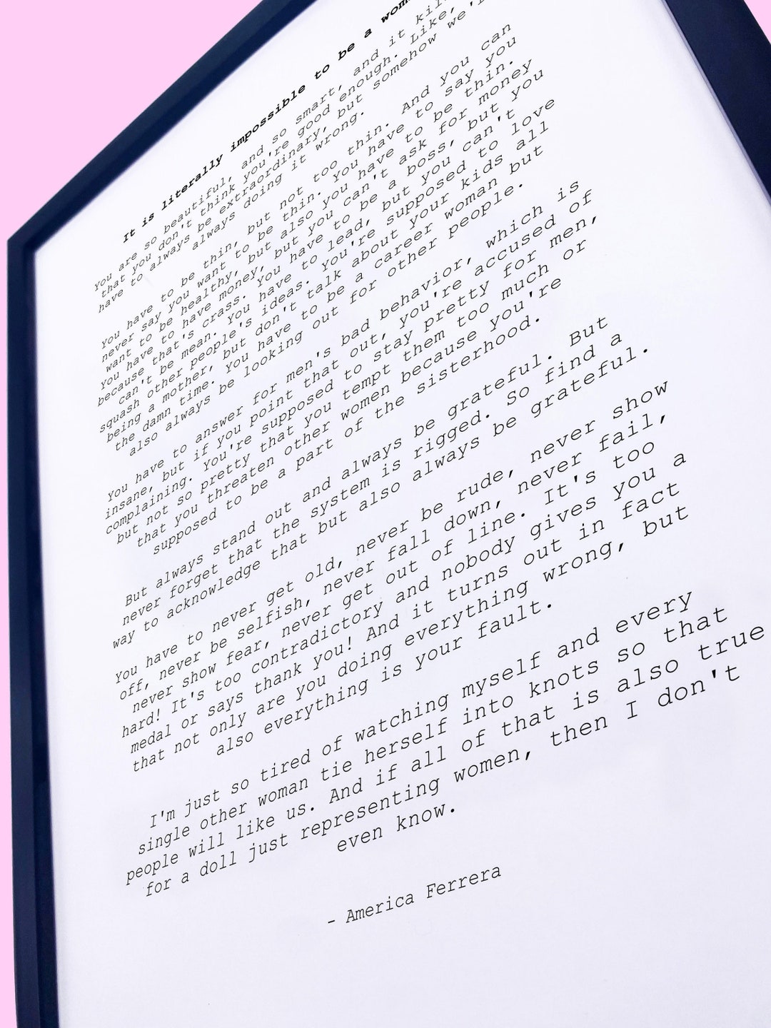 Barbie America Ferrera Monologue Print - Etsy