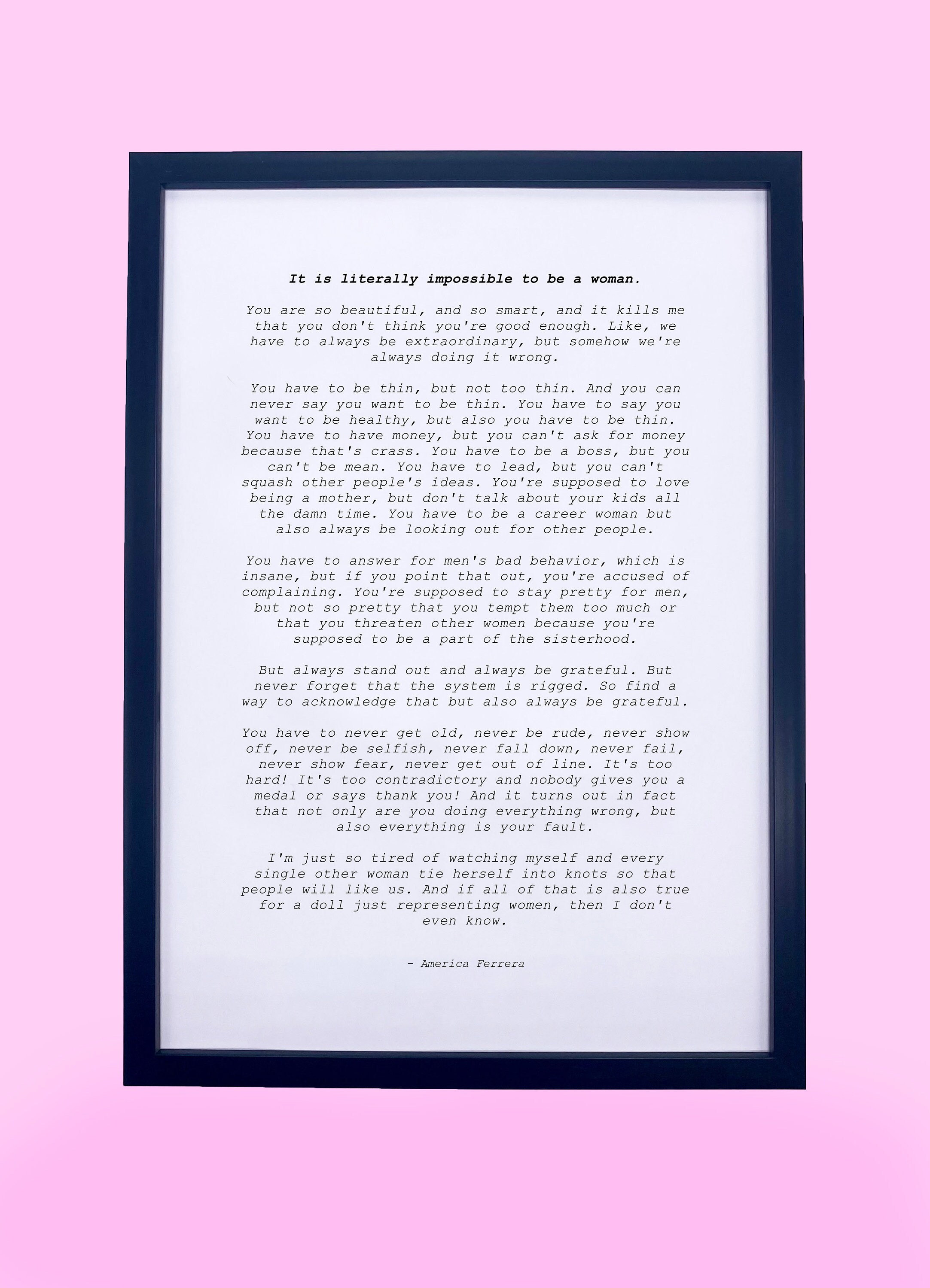 Barbie America Ferrera Monologue Print - Etsy