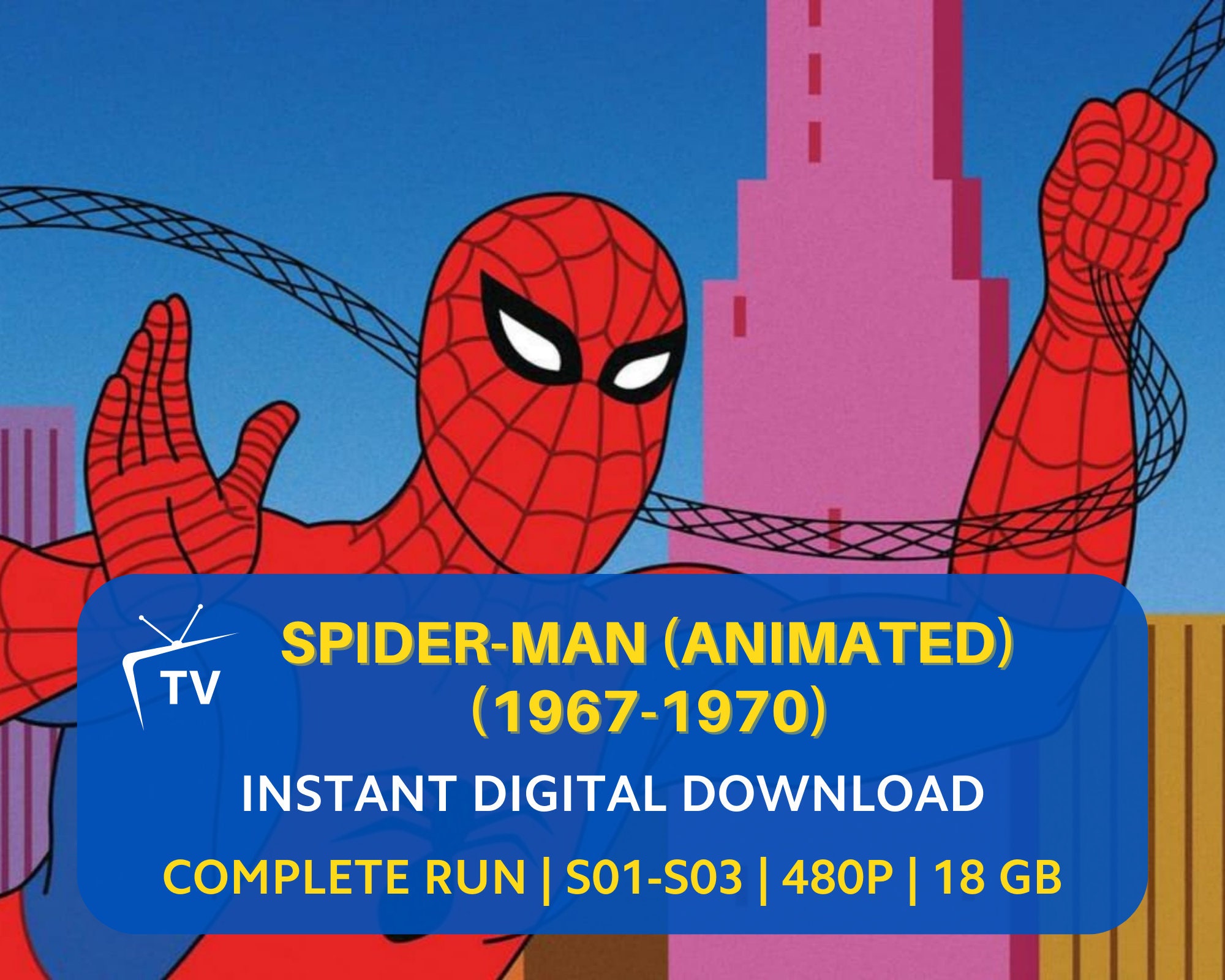 Spider-man 1967 Full TV Series Vintage Cartoon Show - Etsy