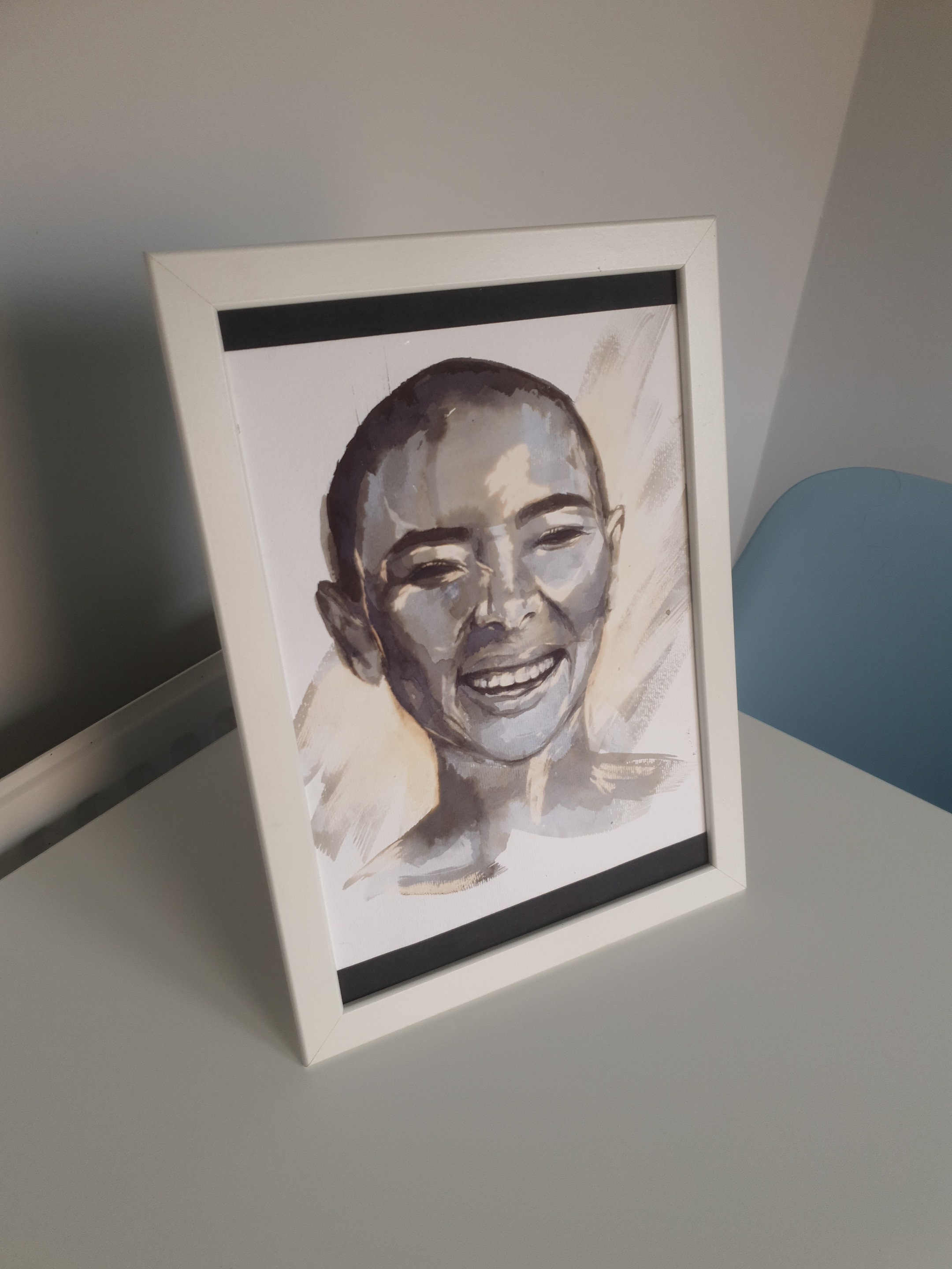 Ink and Bleach Painting - A Woman Laughing - Etsy