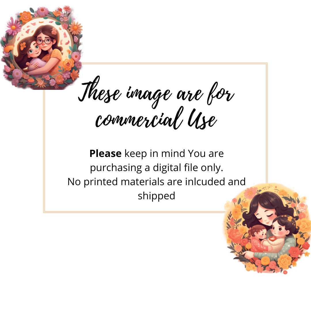 Mothers Day Clipart, Mother and Daughter Watercolor Clipart, Commercial ...