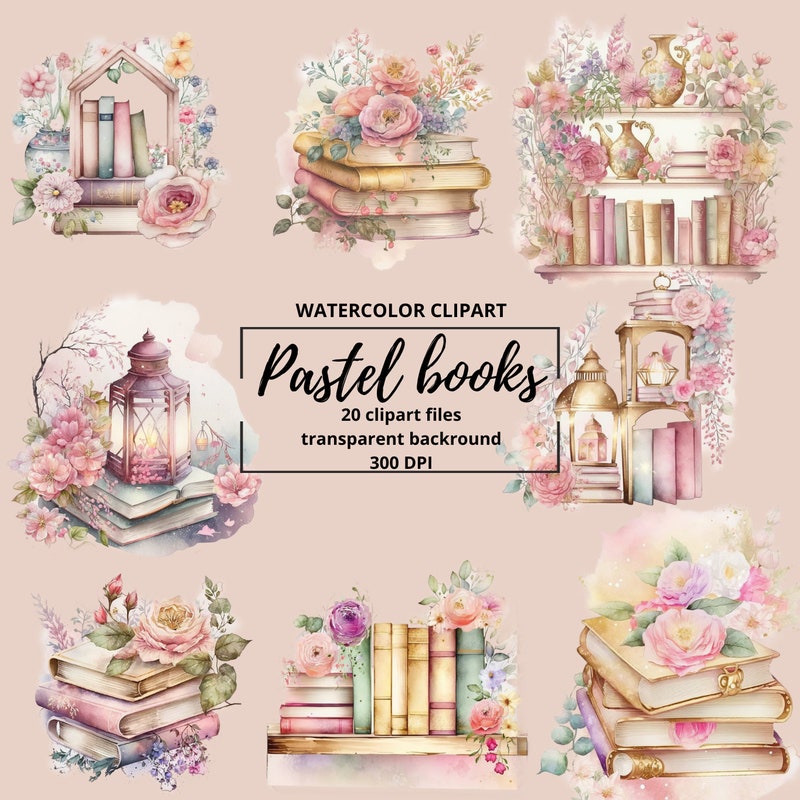 Pastel Books - Etsy