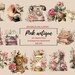 Watercolor Pink Antique Clipart, Floral Vintage PNG, Commecrial Use ...