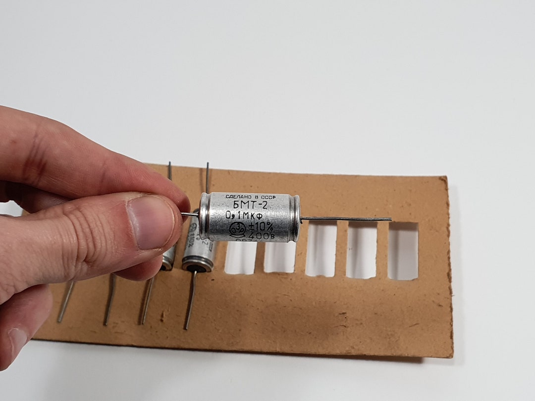 Vintage Lot of 6 Soviet BMT-2 Audio Paper Capacitors 0.1 Mkf 400V ...