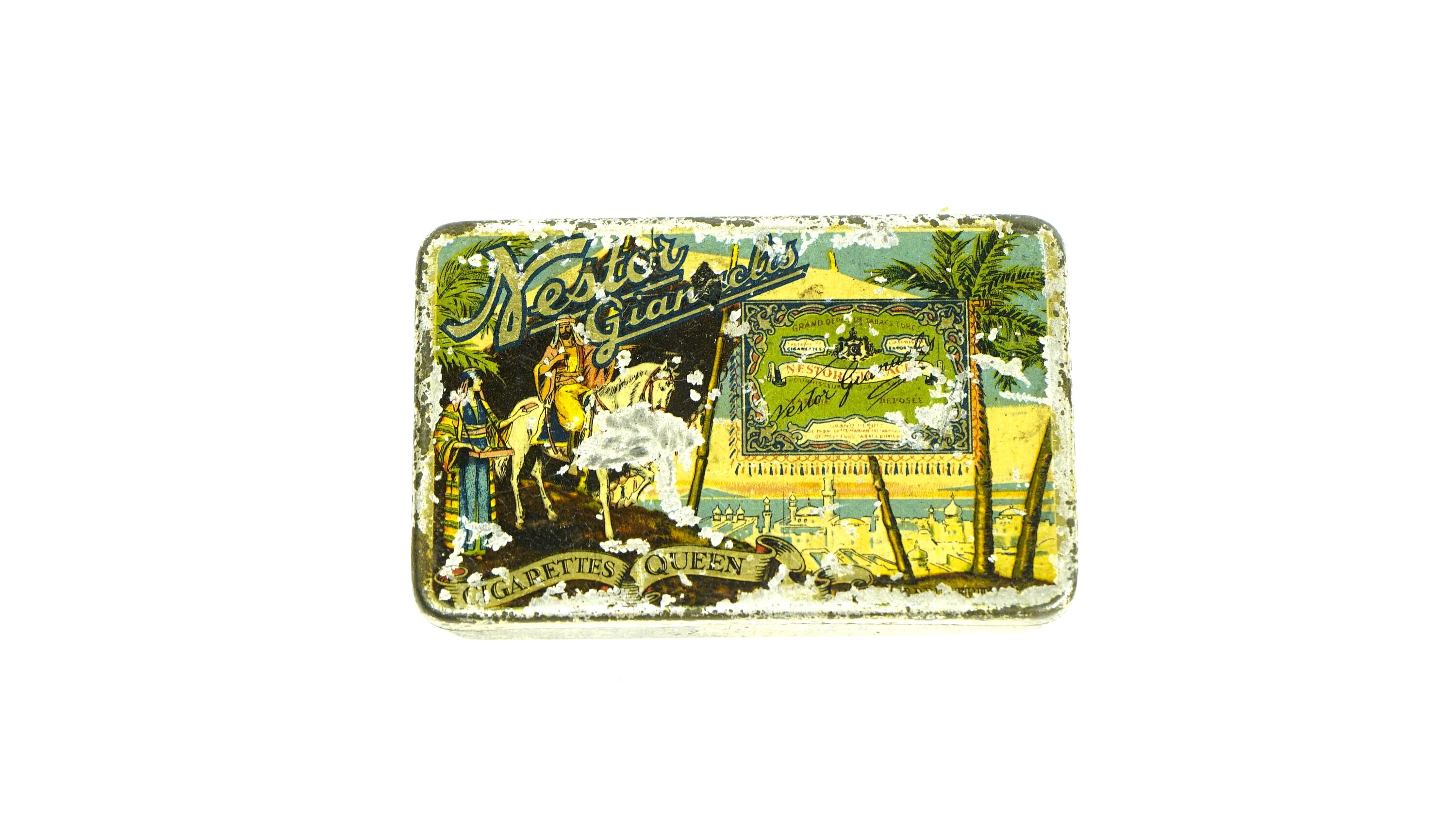 RARE Antique NESTOR GIANACLIS Cigarettes Queen Tobacco Tin Box ...