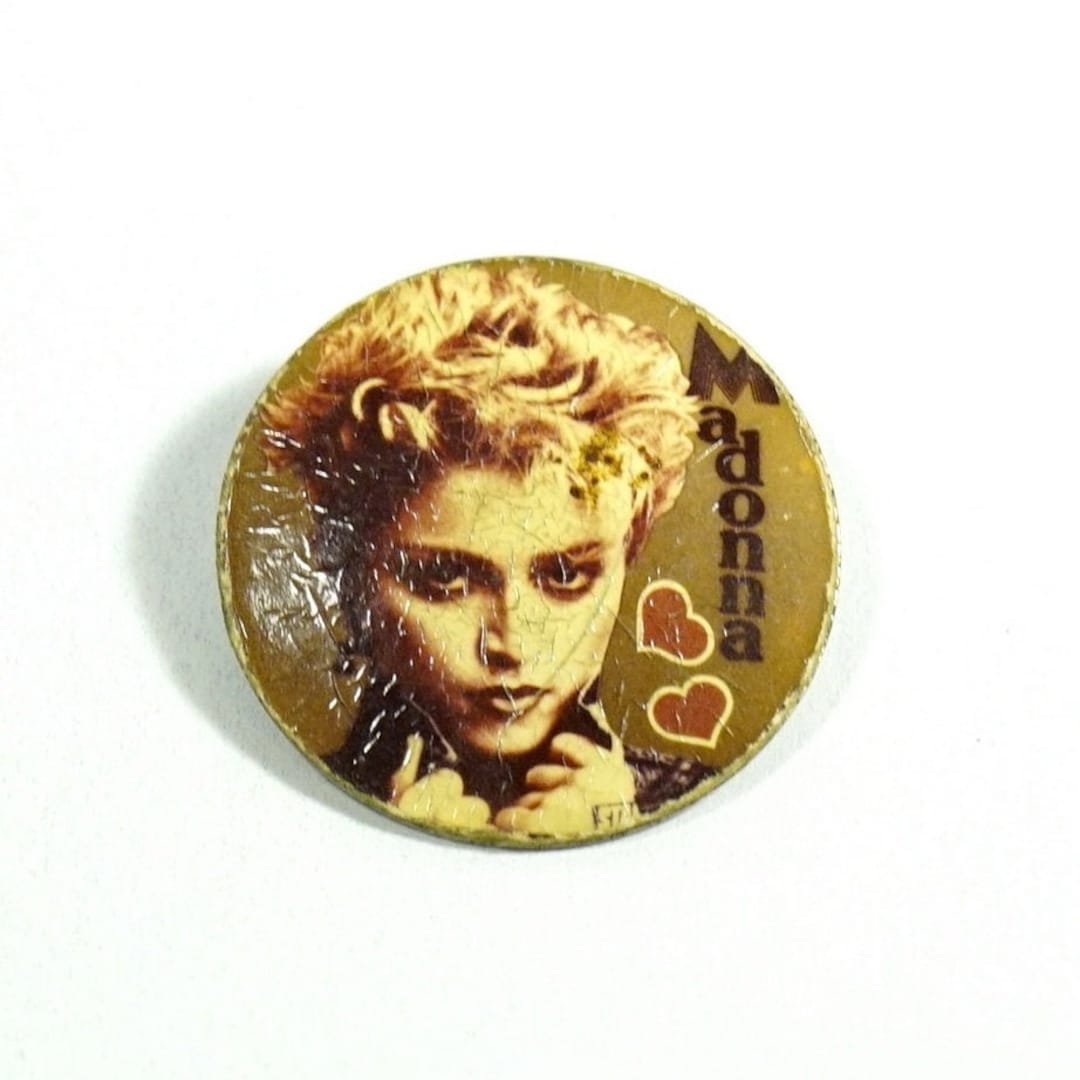 Vintage 1980's MADONNA Original Lapel Pin Pinback Concert Accessory Pop ...