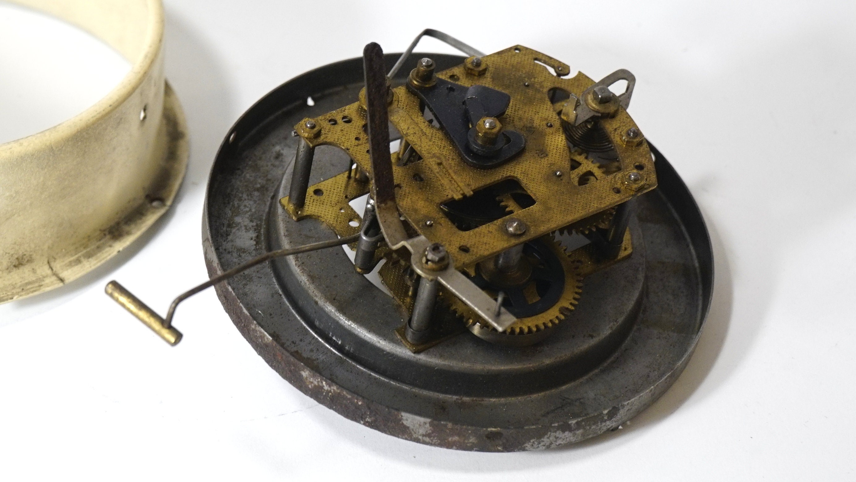 Antique JUNGHANS Clock Movement Brass Mantel Shelf Alarm Parts W749 W ...