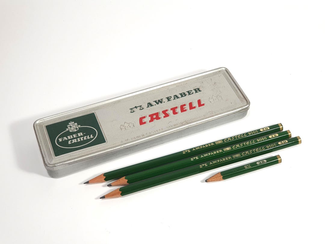 Vintage A.W.FABER CASTELL Pencil Case Box W. Pencils Set Lithographed ...