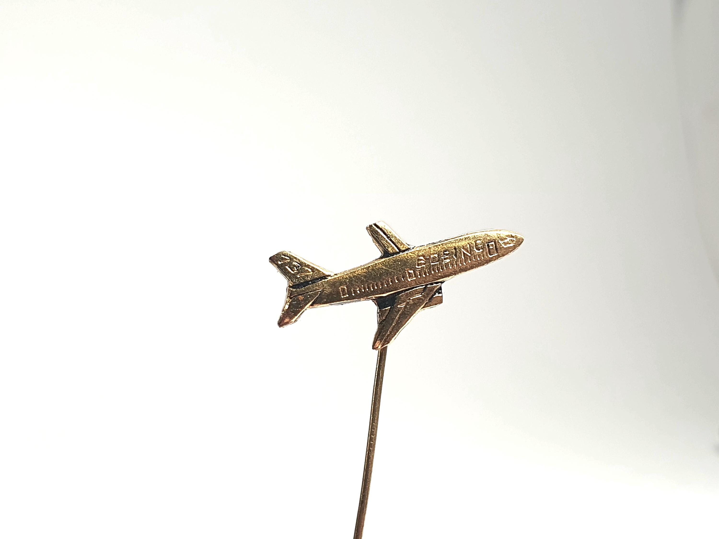 C.1967 BOEING 737 Brass Airplane Pilot Lapel Pin Original Vintage ...