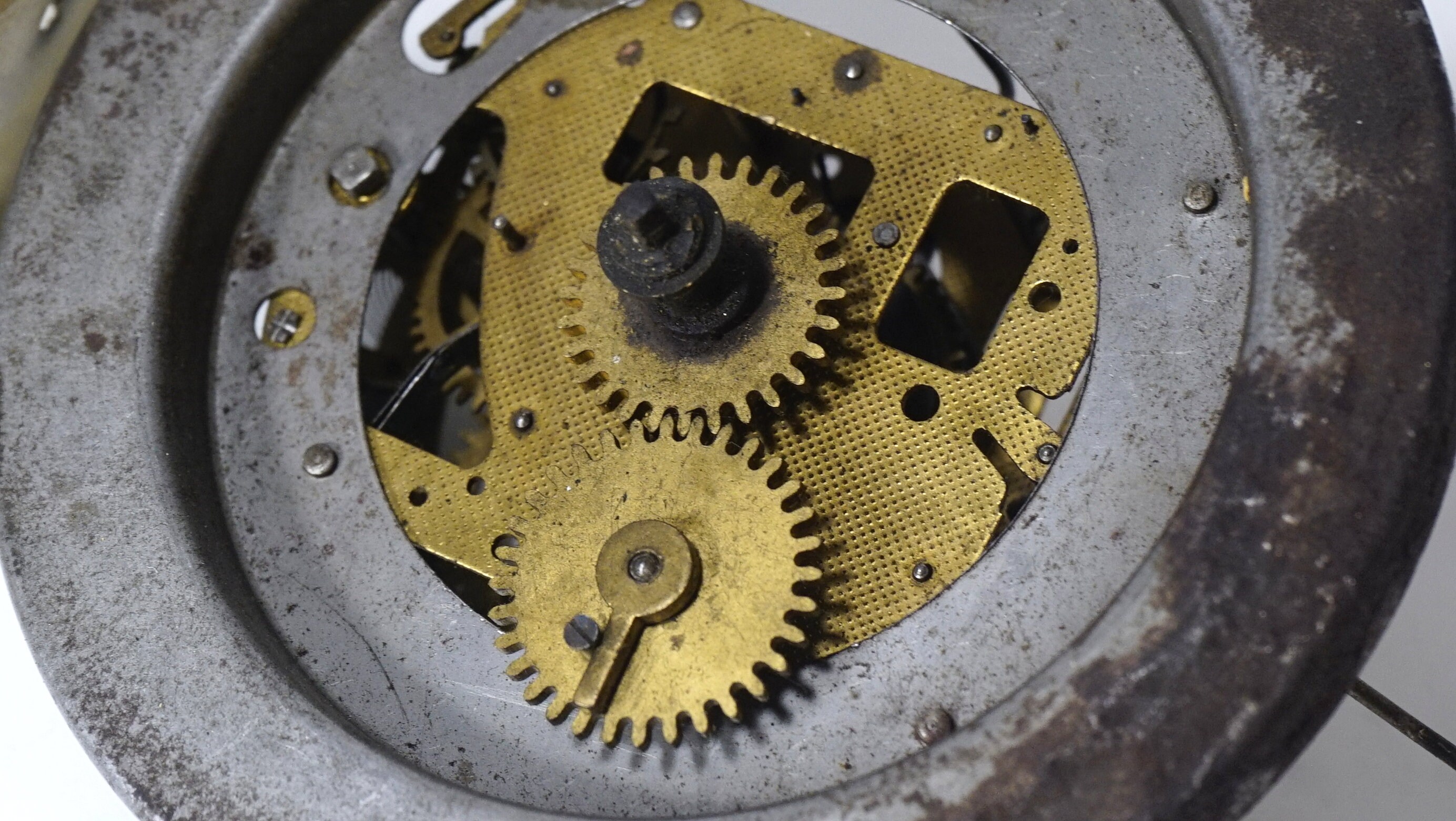 Antique JUNGHANS Clock Movement Brass Mantel Shelf Alarm Parts W749 W ...