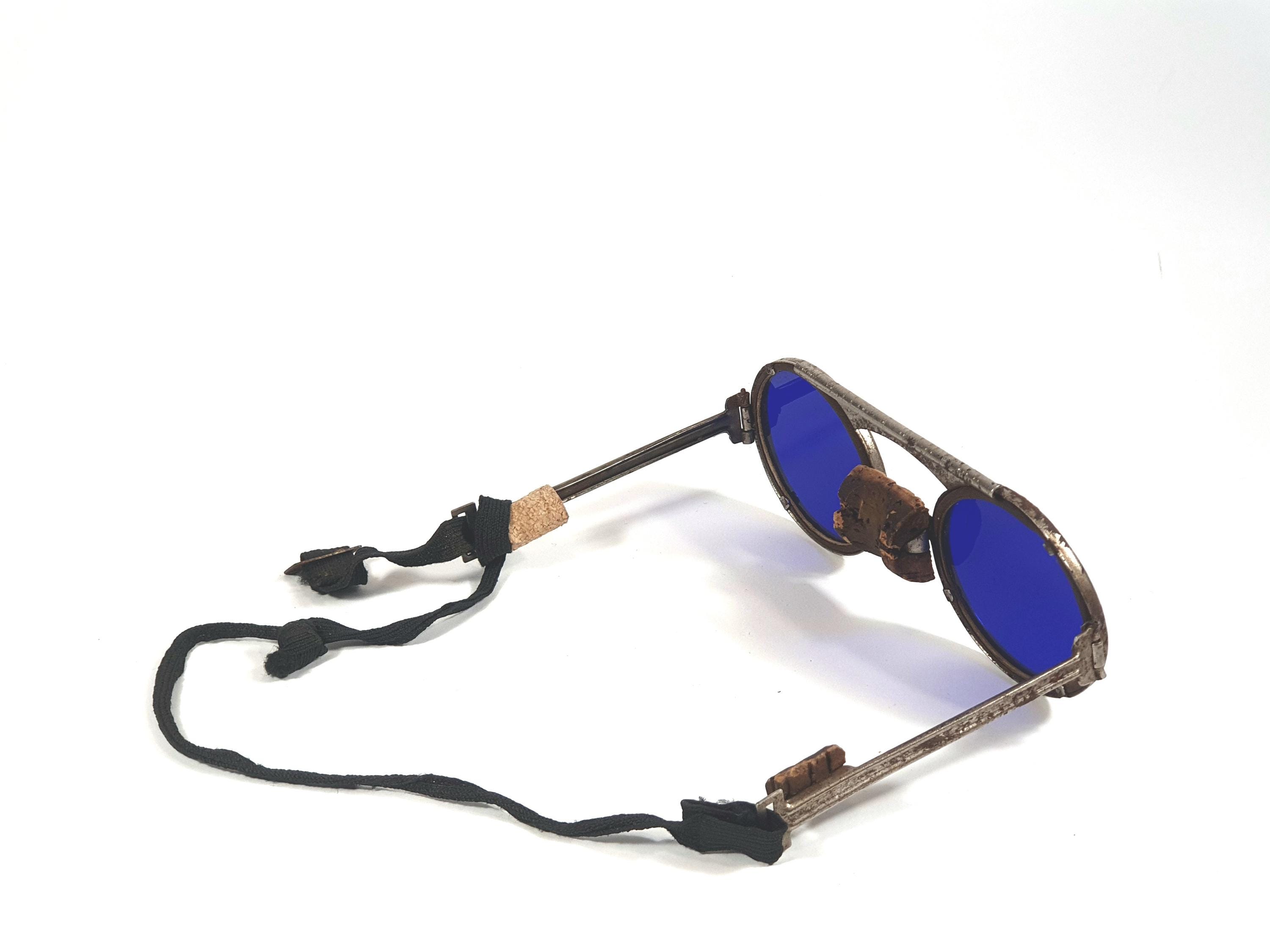 Wwii-era Cobalt Blue Glass Chrome Safety Welding Glasses Industrial ...