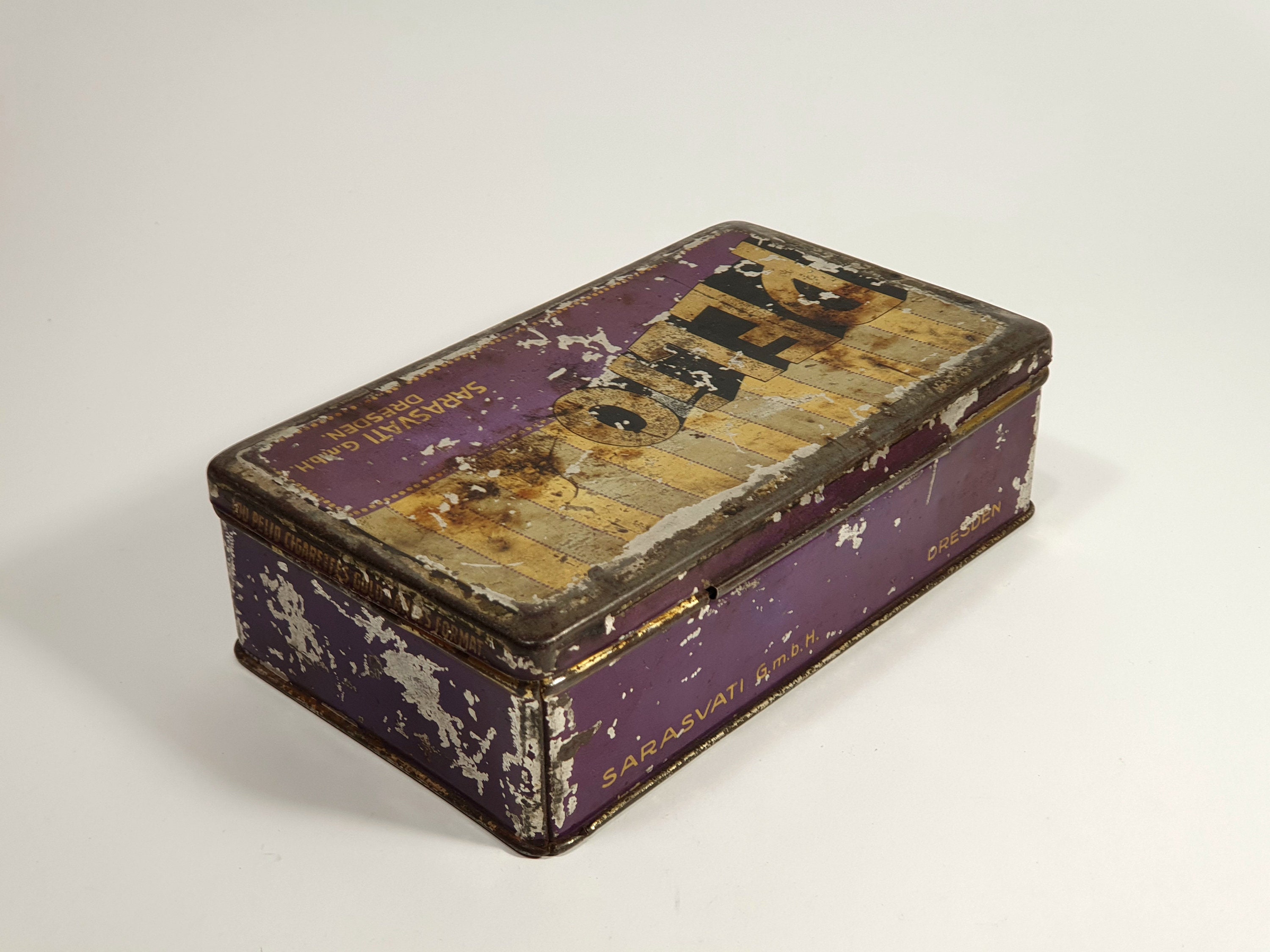 Antique 1920-30's PELIO Cigarettes ART DECO Tobacco Tin Box ...