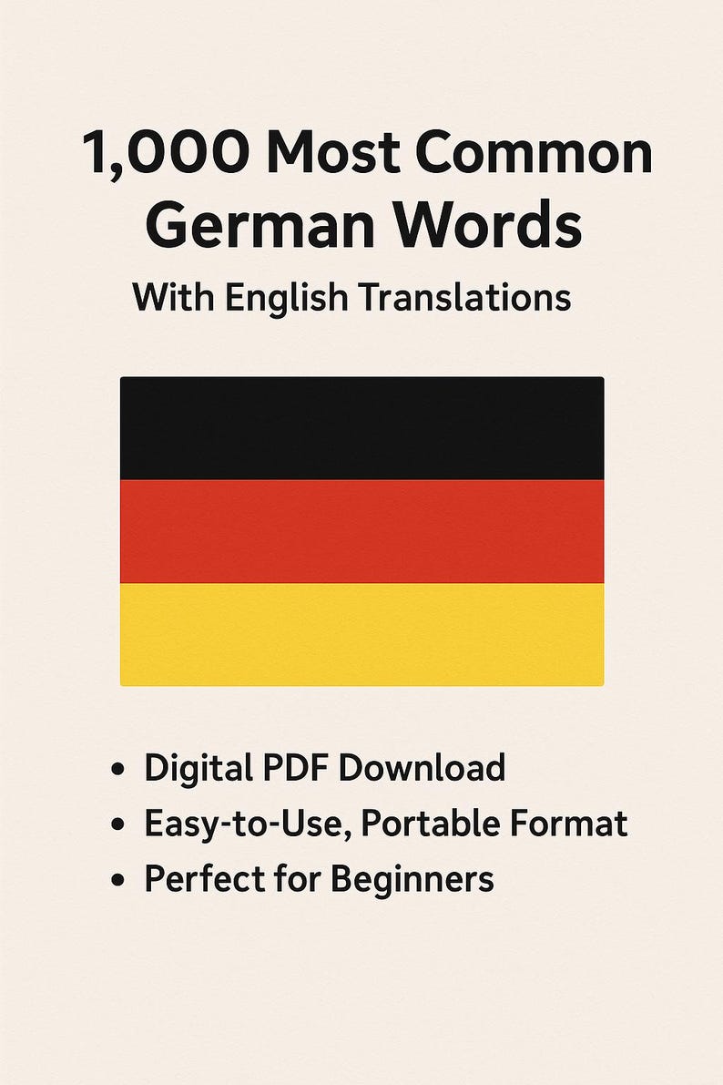 1000 Most Common German Words – Frequency Vocabulary PDF - Etsy