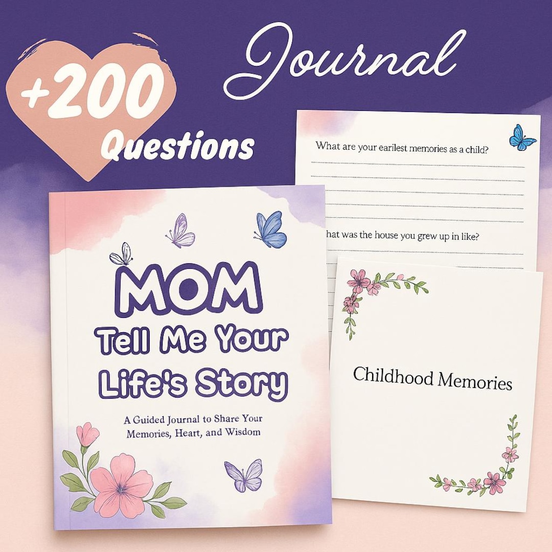Mom's Life Story Journal, Guided Prompts, Legacy Keepsake (digital PDF ...