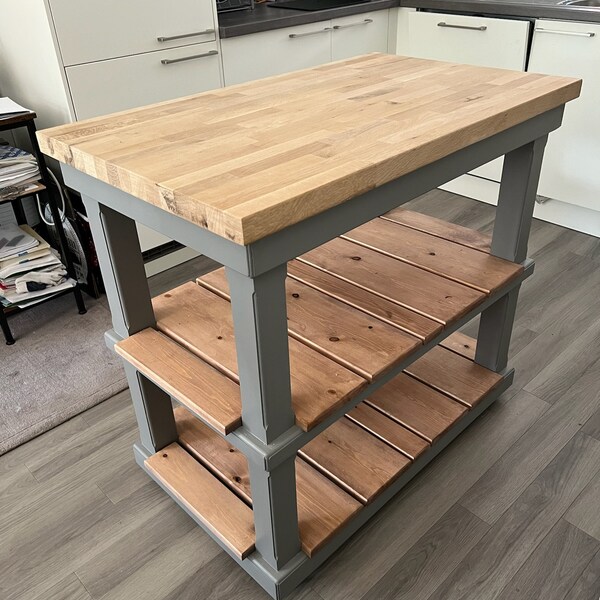 Oak Kitchen Island - Etsy UK