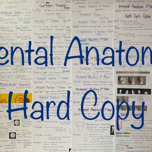 Dental Anatomy Comprehensive Hard Copy Spiralbound Book Black and White ...