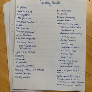 Radiology Bundle Study Sheets for Dental Students - Etsy
