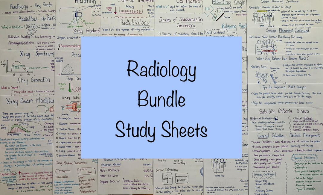 Radiology Bundle Study Sheets for Dental Students - Etsy