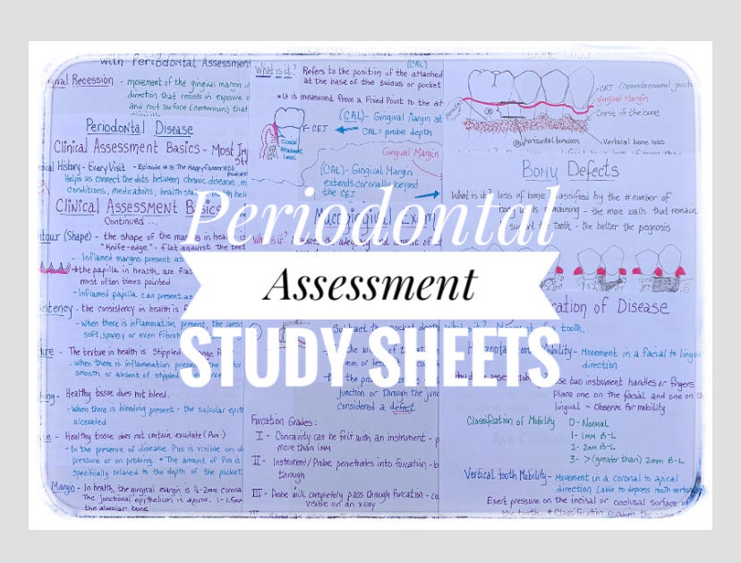 Periodontal Assessment Study Sheets for the Dental Hygiene Student - Etsy