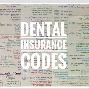 Dental Insurance CDT Codes Study Sheets (PDF Download)! - Etsy