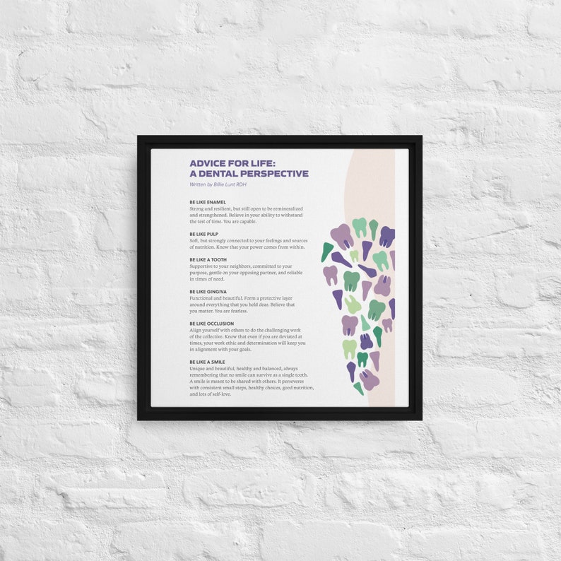 Advice for Life Dental Poem Digital Wall Art, Printable. Great Dental ...