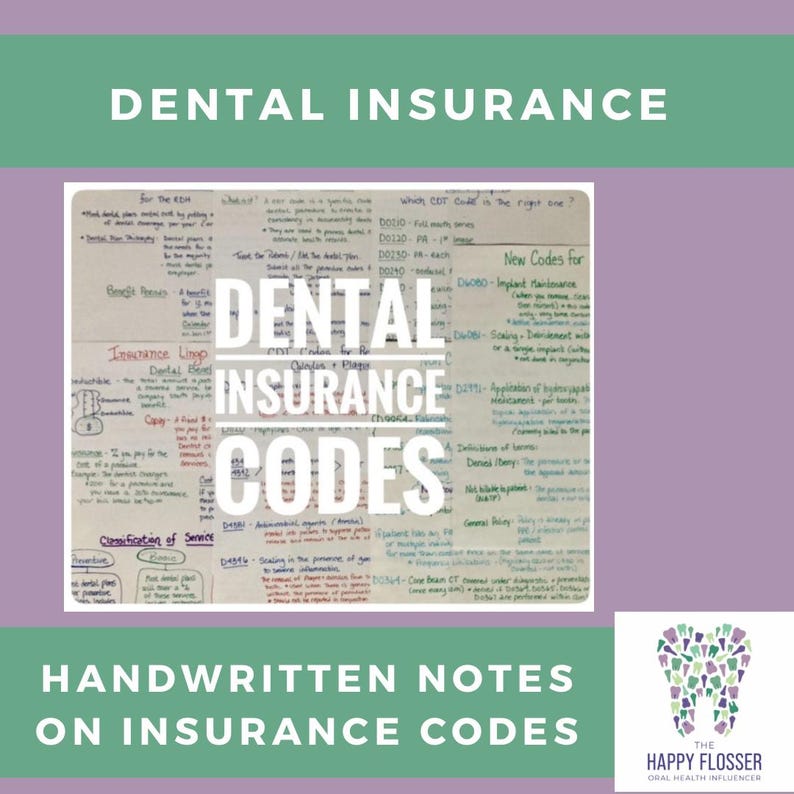 Dental Insurance CDT Codes Study Sheets (PDF Download)! - Etsy