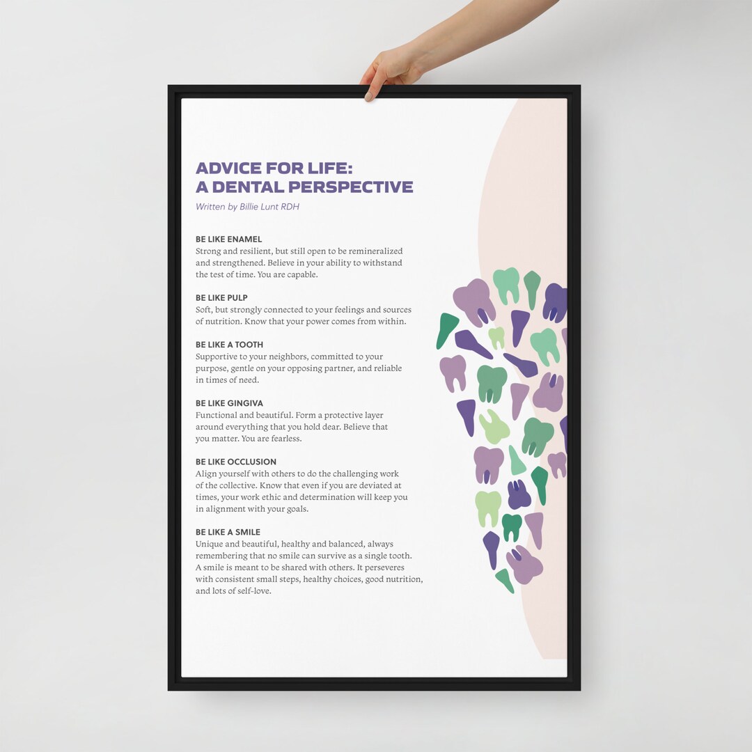 Advice for Life Dental Poem Digital Wall Art, Printable. Great Dental ...