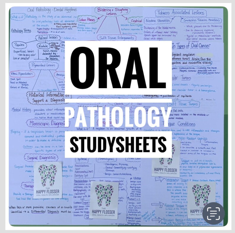 Oral Pathology Study Sheets for the Dental Hygiene Student - Etsy