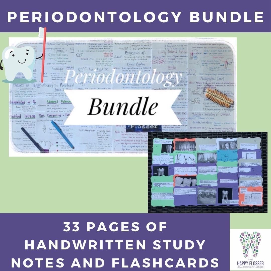 Periodontology Dental Hygiene Study Sheets and Flashcards Comprehensive ...
