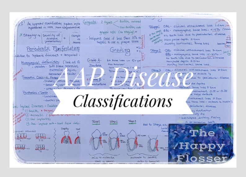 Periodontal Disease AAP Classification Study Sheets for Dental Hygiene ...