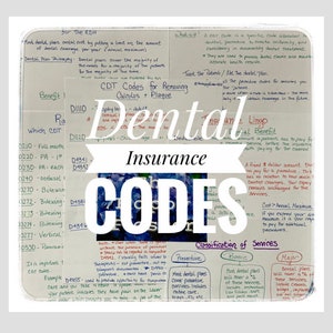 Dental Insurance CDT Codes Study Sheets - Etsy