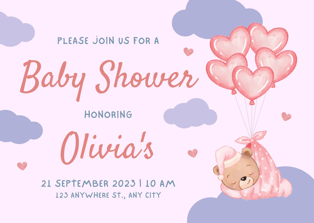 Blue Illustration Baby Shower Card - Etsy