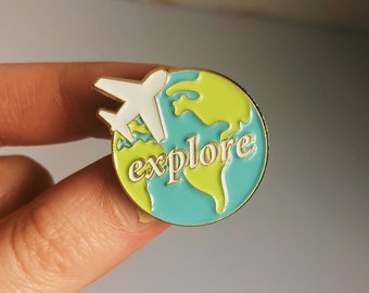 Enamel Pins Sicilian Seascape Stamp Travel Wanderlust Enamel Pin - Etsy