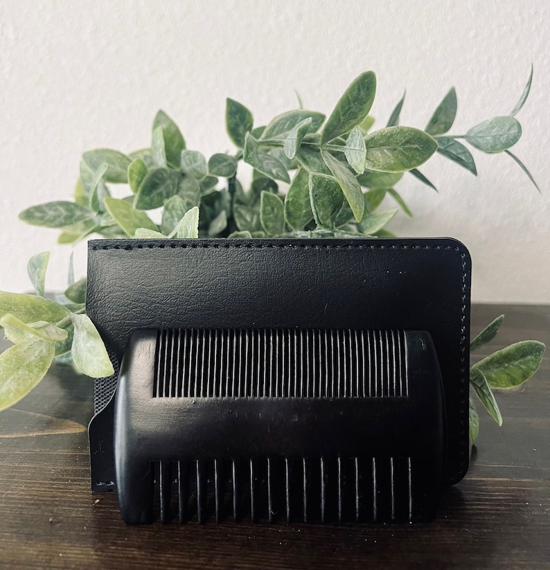 Natural Black Wooden Beard Mustache Hair Comb | Anti-static Brush ...