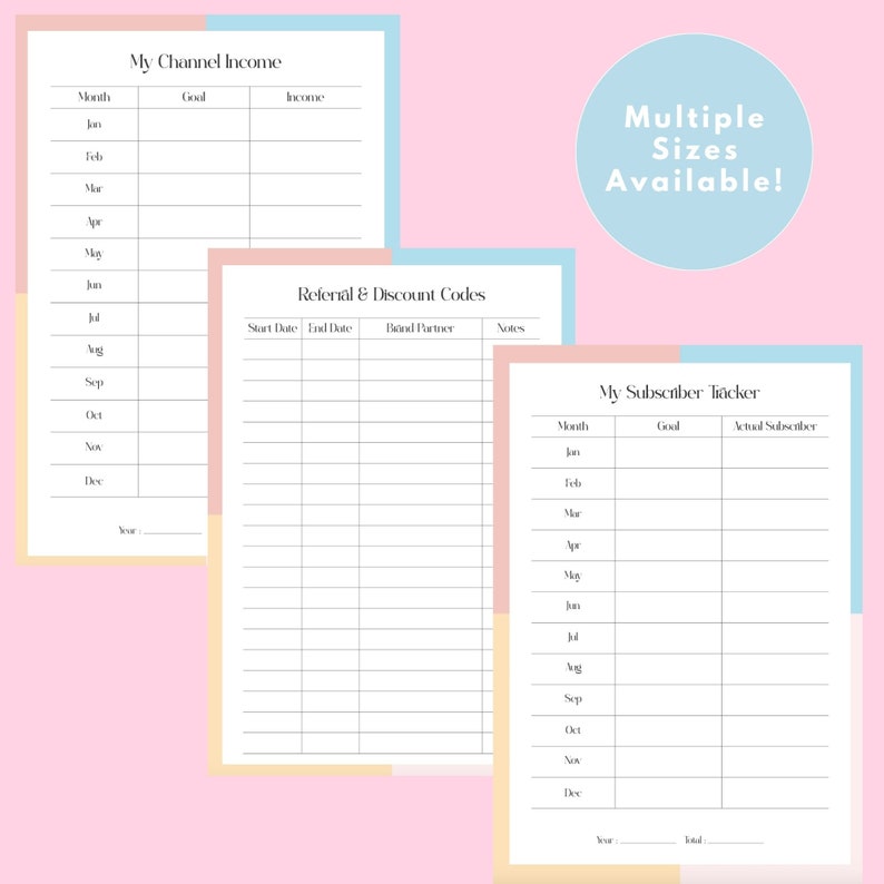 Youtube Content Planner, Printable & Editable Social Media Organization ...
