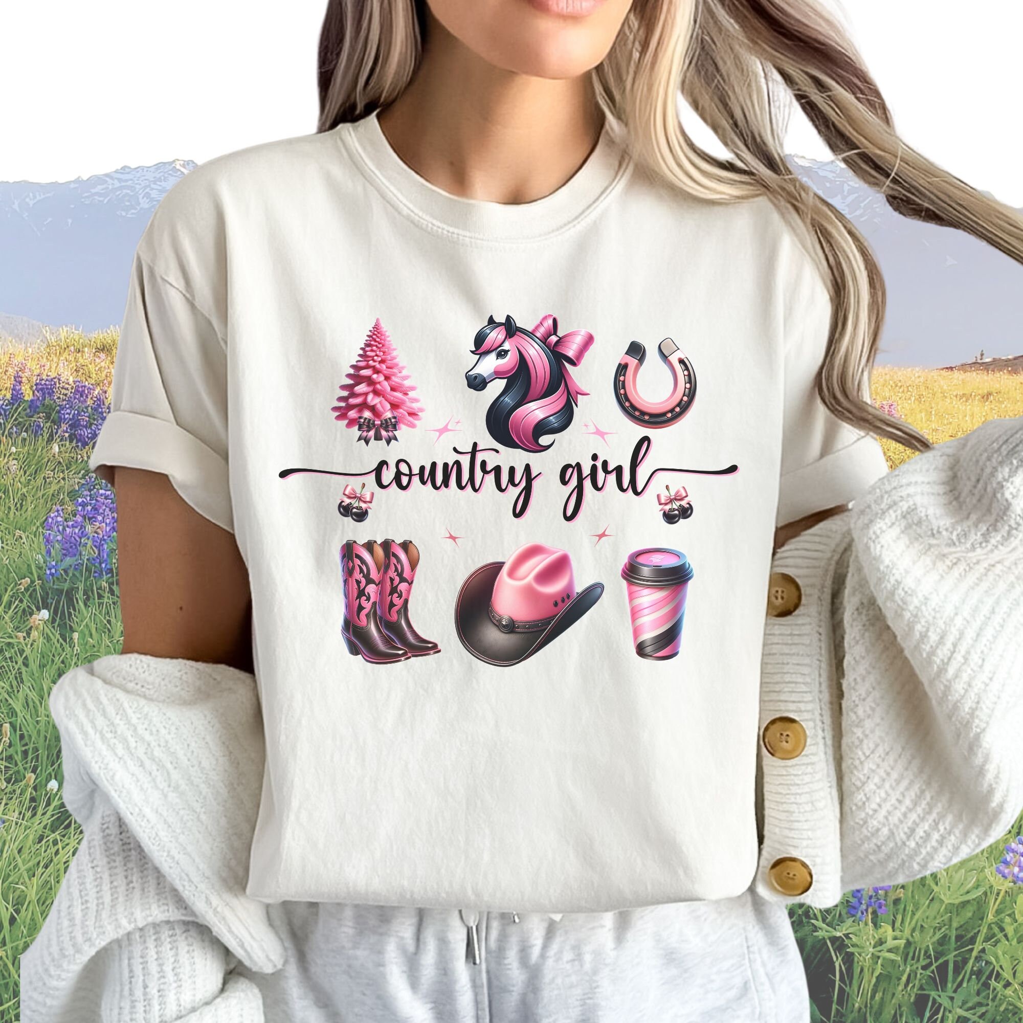 Dark Coquette Aesthetic, Comfort Colors Country Girl Vibes Crewneck ...