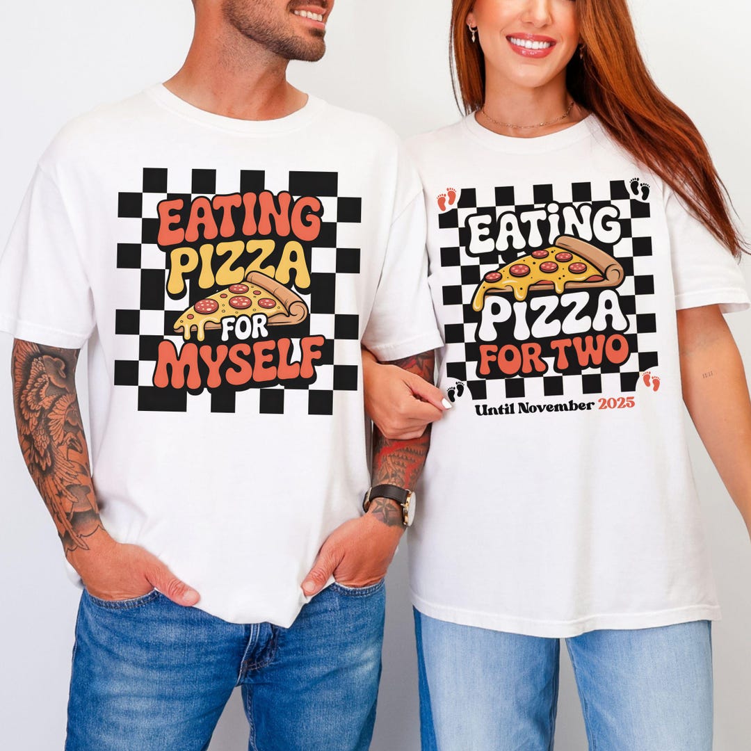 Matching Pizza Pregnancy Reveal Shirts, Pizza for Two, Baby ...