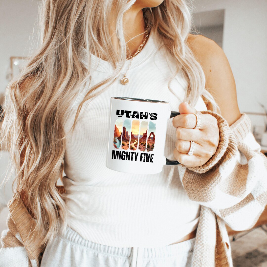Utah's Mighty Five, National Park Mug, Two Tone NP Keepsake Souvenir ...