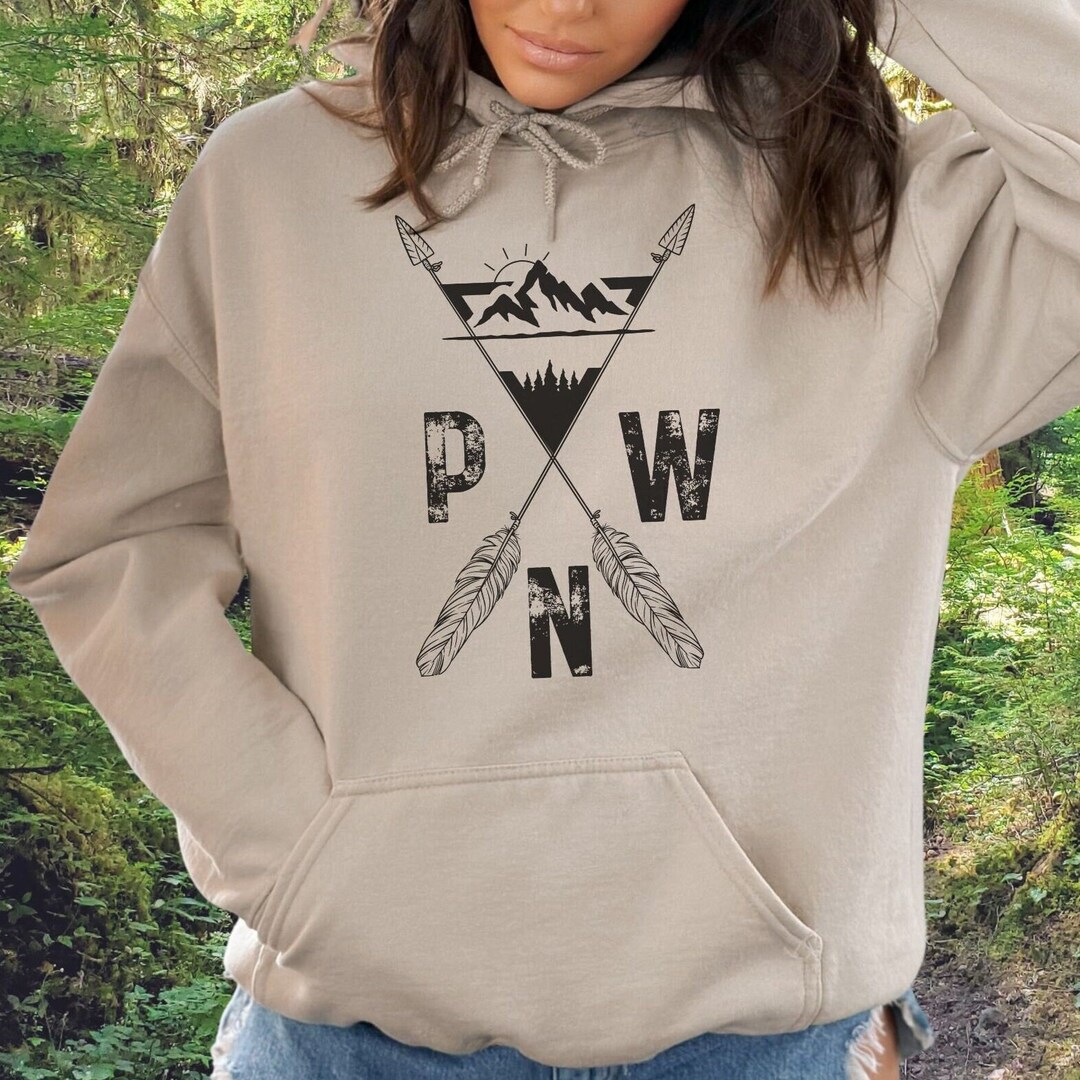 PNW Arrows Hiking Hoodie for Travel Gift, Pacific Northwest Mountains ...