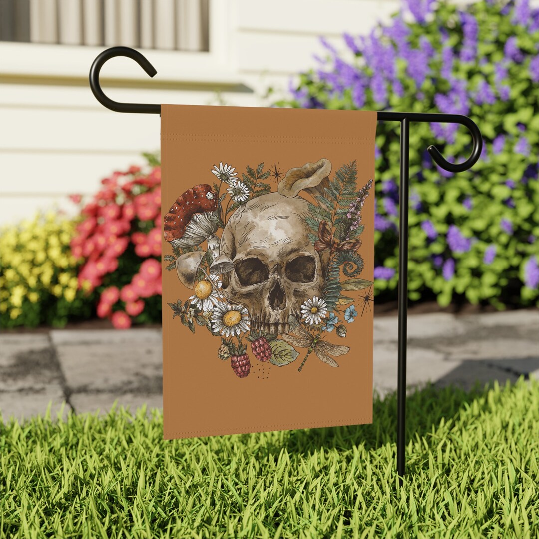 Skull Bloom Banner, Skeleton Banner, Halloween Banner, Floral Skull ...