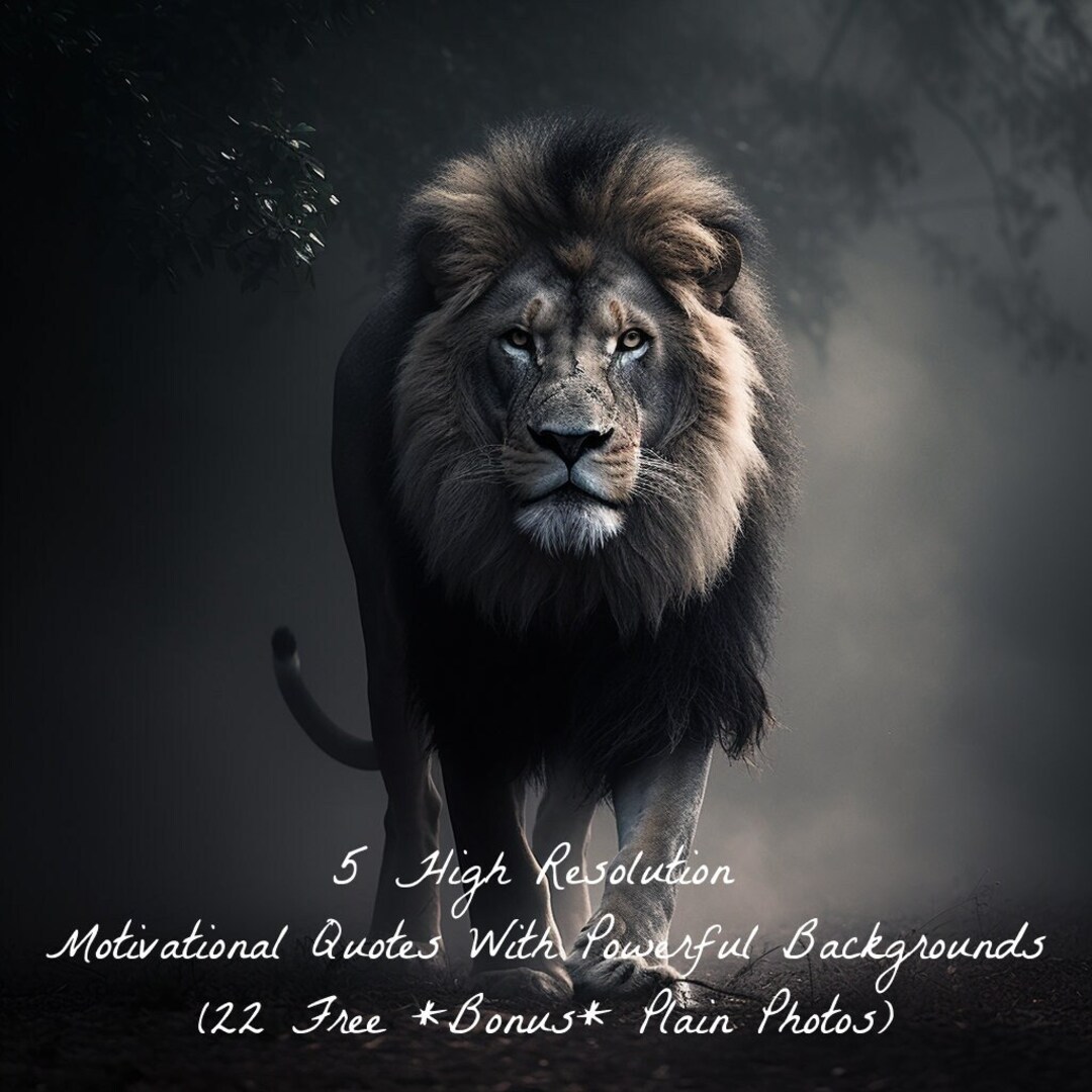 Lion Motivation Quotes Bundle - Inspirational Digital Art Set - Etsy